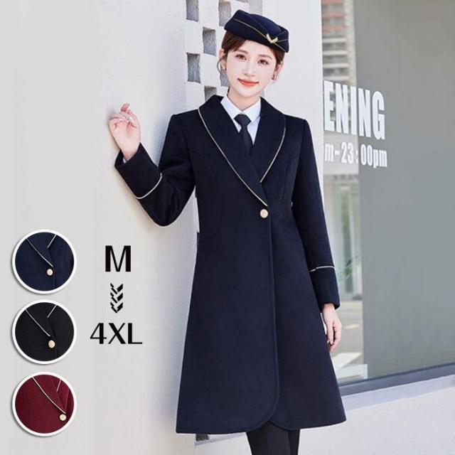 レディース コート 冬 きれいめ ミディアムコート チェスターコート アウター フェミニン 大きいサイズ 秋冬 暖かい あったか カジュアル シンプル 上品 かっこいい フォーマル アウター 韓国 大人 ネイビー ブラック ワインレッド