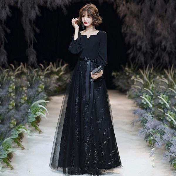 【レビュー投稿で+5%還元】XS-3L ドレス 大人 ピアノ 発表会 パーティードレス ロングドレス 演奏会 結婚式 ワンピース 成人式 同窓会 ドレス 結婚式 母親 ドレス 選べる着丈 5分袖 袖あり レース パーティドレス