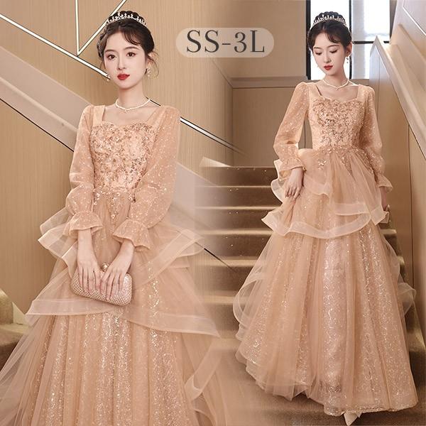 【レビュー投稿で+5%還元】ドレス 大人 ピアノ 発表会 ロング丈 ぽっちゃり 大きいサイズ イブニングドレス 演奏会 ピアノ発表会 袖付き ワンピース Aライン ステージドレス 二次会 女子会 成人式 パーティードレス 大人可愛い bg056zezejc