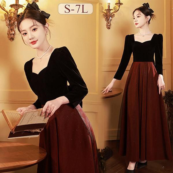 【レビュー投稿で+5%還元】ドレス 大人 ピアノ発表会 ドレス ブラック 黒 演奏会 結婚式 袖付き フェミニン 大きいサイズ 小さいサイズ パーティードレス ロングドレス 袖あり お呼ばれ 20代 30代 可愛い bi132zezel9