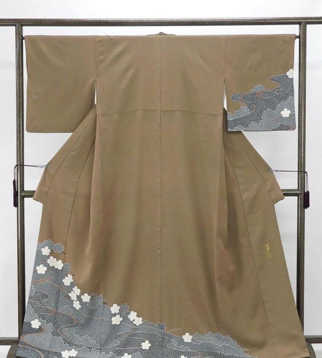 訪問着 正絹 大久保玄才 そめのざ玄才作 身丈165cm 裄丈66.5cm 訪問着 リサイクル 着物 結婚式 入学式 卒業式 b4080