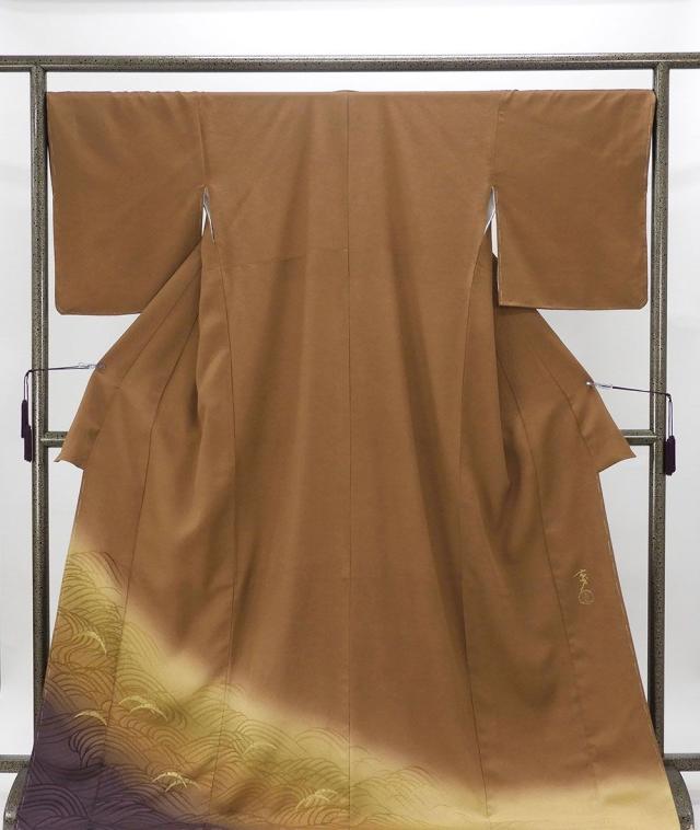 訪問着 未着用美品 正絹 大久保玄才 そめのざ玄才作 身丈172cm 裄丈68.5cm 付下訪問着 未使用 新古品 着物 結婚式 入学式 卒業式 b4086