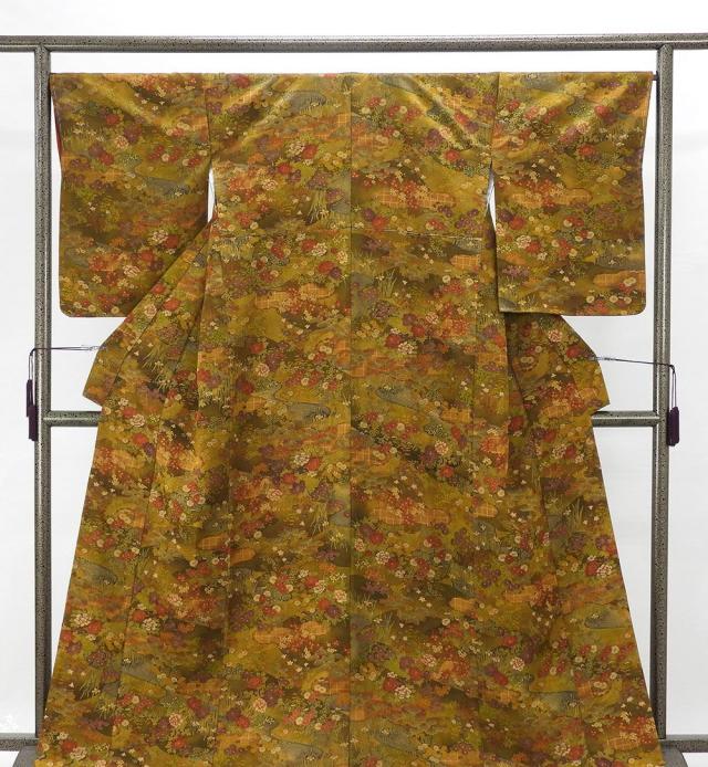 小紋 未着用美品 正絹 京友禅摺り染 樽本伊勢蔵作 身丈164cm 裄丈67.5cm 小紋 未使用 新古品 着物 c4005