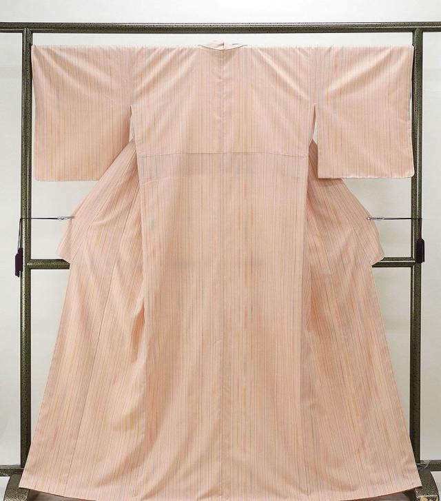 紬 新品仕立済 正絹 彩香 変わり縞模様 紬 身丈165cm 裄丈68cm 新品 仕立て上がり 着物  d1010