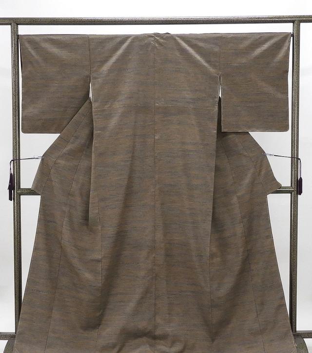 紬 未着用 正絹 紬 横段模様 身丈169.5cm 裄丈67cm 紬 未使用 新古品 着物 d4046