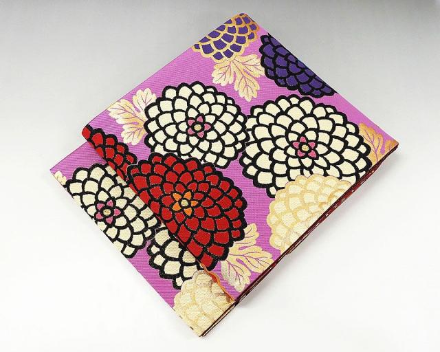 袋帯 交織 菊花模様 袋帯 振袖 リサイクル g0584