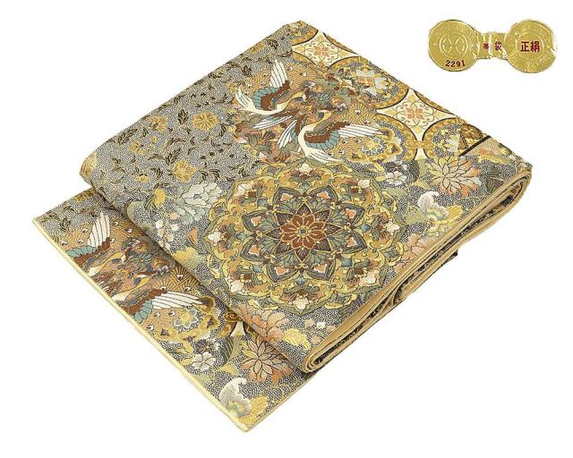 袋帯 未着用美品 正絹 紹鳳麗華文模様 袋帯 未使用 新古品 結婚式 入学式 卒業式 パーティー g4002