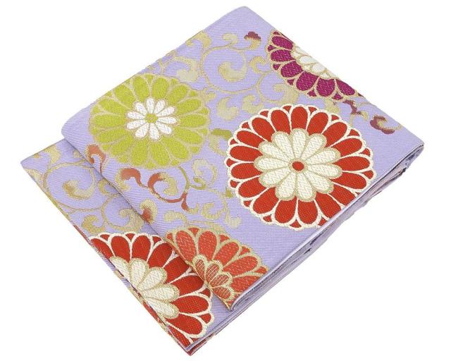 袋帯 交織 菊花唐花模様 リサイクル 中古 フォーマル 礼装用 パーティー 着物 g4095