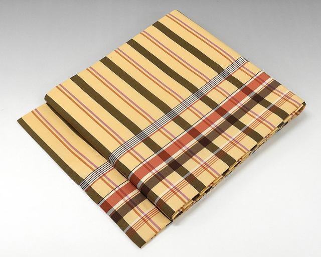 名古屋帯 新品仕立済 綿交織 西陣 大光謹製 格子模様 名古屋帯 新品 仕立て上がり