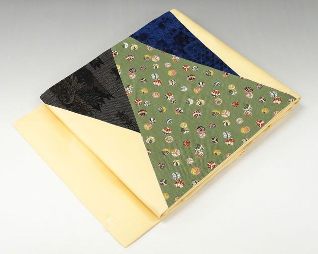 名古屋帯 新品仕立済 正絹 手毬草花模様 名古屋帯 小難あり 新品 仕立て上がり h2319