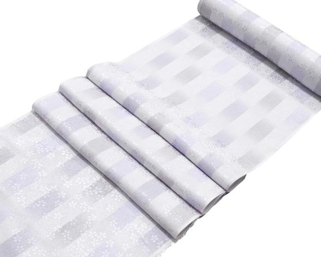 長襦袢 新品 正絹 縦縞格子模様 綸子ぼかし 長襦袢 絹 反物 未仕立 着物 i1253