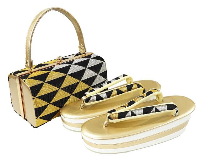 草履 バッグ 草履バッグセット Ｌ寸 振袖 成人式 帯生地 三枚芯 和装 着物 新品 n1373