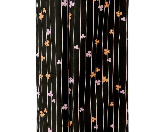 平和屋着物○江戸小紋 草花小紋柄 黒地 正絹 逸品 CAAW3794vf