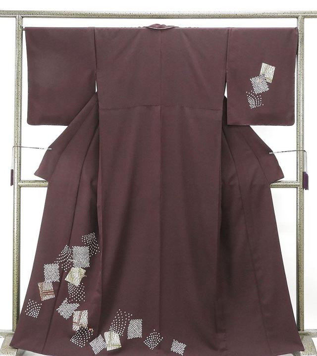 単衣 訪問着 新品仕立済 正絹 単衣 匹田露芝小花模様 訪問着 新品 仕立て上がり 着物