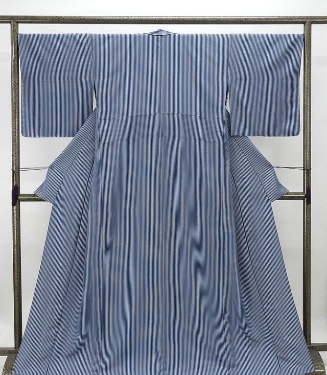 単衣 小紋 新品仕立済 正絹 単衣 縦縞模様 身丈164.5cm 裄丈68cm 小紋 新品 仕立て上がり 着物 wc1181