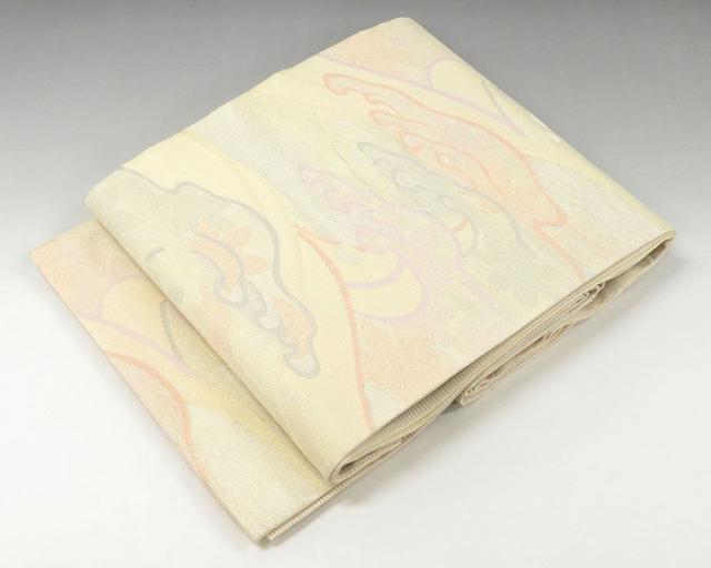 夏物 袋帯 新品仕立済 正絹 夏物 田中義織物謹製 立浪花模様 紗袋帯 新品 仕立て上がり