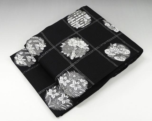 夏物 袋帯 新品仕立済 正絹 夏物 丸勇謹製 夏花模様 袋帯 新品 仕立て上がり