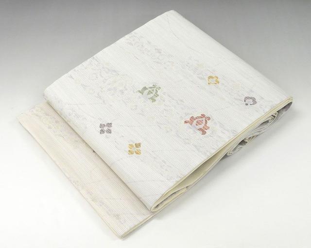 夏物 袋帯 新品仕立済 正絹 夏物 沢本織物謹製 聖涼織成帯 夏花模様 紗袋帯 新品 仕立て上がり