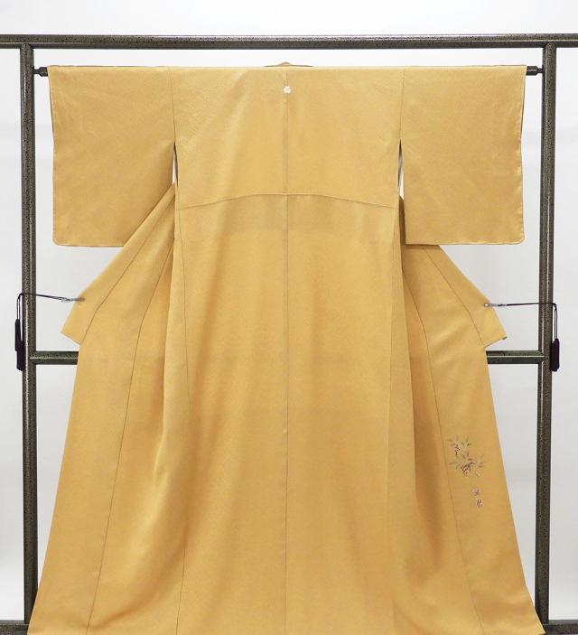 色無地 未使用 正絹 加賀友禅 百貫達雄 身丈158.5cm 裄丈63.5cm 片喰 未着用 美品 新古品 着物 結婚式 入学式 卒業式 a4058