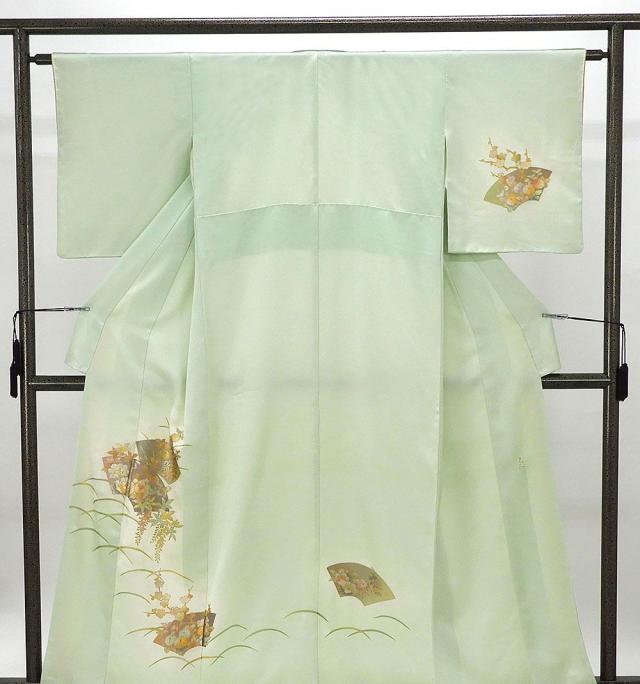 訪問着 正絹 金彩友禅 和田光正作 身丈159.5cm 裄丈62cm 付下げ リサイクル 中古 着物 結婚式 入学式 卒業式 b4114