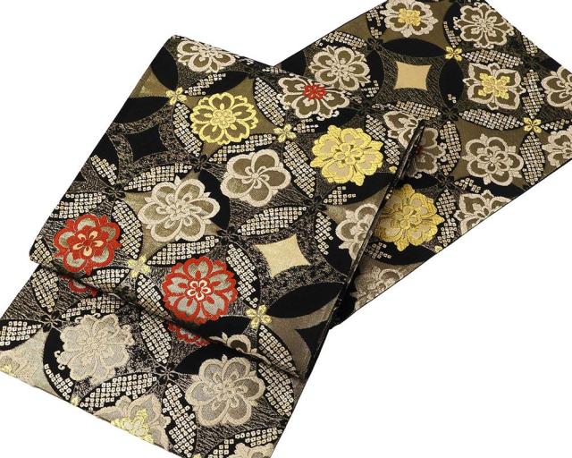 袋帯 新品仕立済 七宝華文様 きものどうらく 袋帯 新品 仕立て上がり
