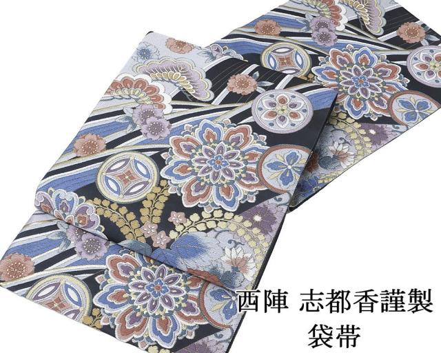 袋帯 新品 仕立て上がり 西陣 志都香謹製 松 桜 桐 宝相華 華壁織 袋帯 新品仕立済 成人式 卒業式 パーティー 振袖 g2965