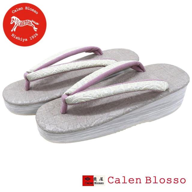 草履 菱屋謹製 カレンブロッソ カフェ草履 Ｌサイズ ボタニカル 型押し ビブラムソール Calen Blosso Cafe ZORI viborom 新品 n5541