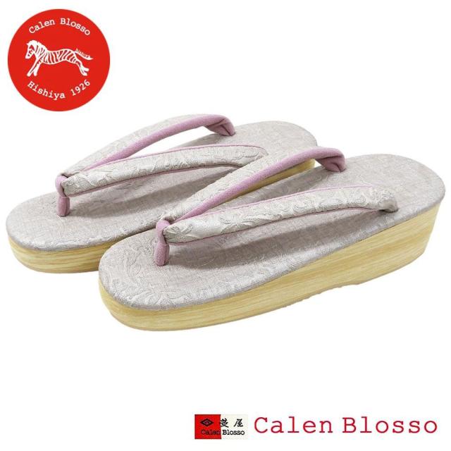 草履 菱屋謹製 カレンブロッソ カフェ草履 Ｌサイズ ボタニカル 型押し ビブラムソール Calen Blosso Cafe ZORI viborom 新品 n5543