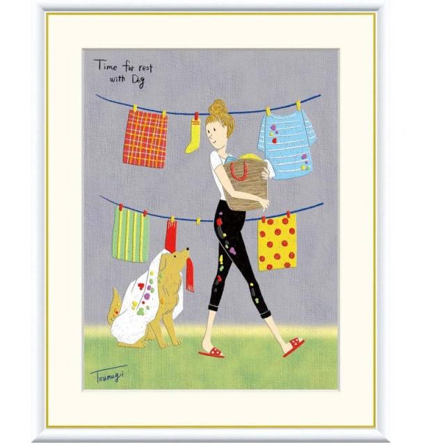 額絵 山田つむぎ ランドリー f6サイズ Time for rest 〜動物のいる暮らし〜 Tsugumi gk-a5-j3n007-f6（p73） （J3-N007/f6）の通販はau ...