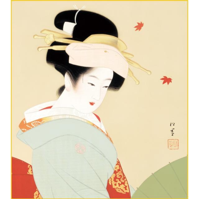 色紙絵 複写複製画色紙 上村松園 紅葉可里図 k10-012（代引き不可）の通販はau PAY マーケット - ちぐさや | au PAY マーケット－通販サイト