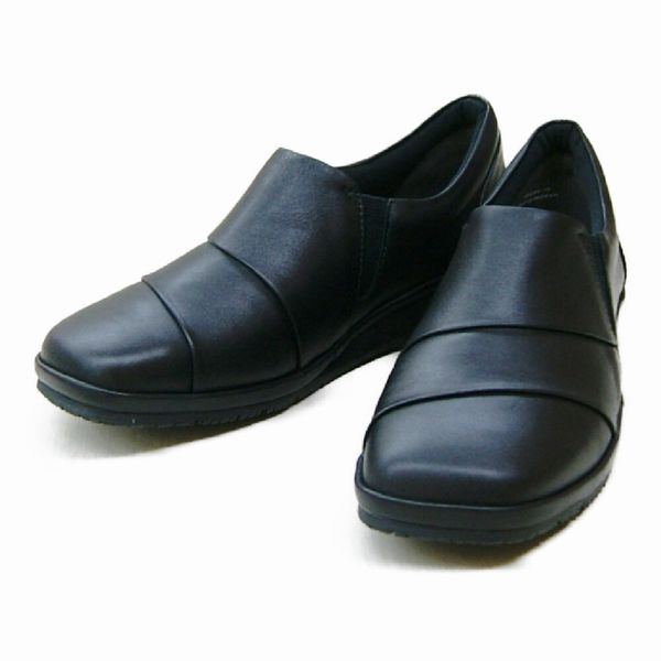コンフォートシューズ レディースシューズ レディースファッション 靴 スリッポンシューズ ネイビー 4E オールウェーザーソール 袋縫い