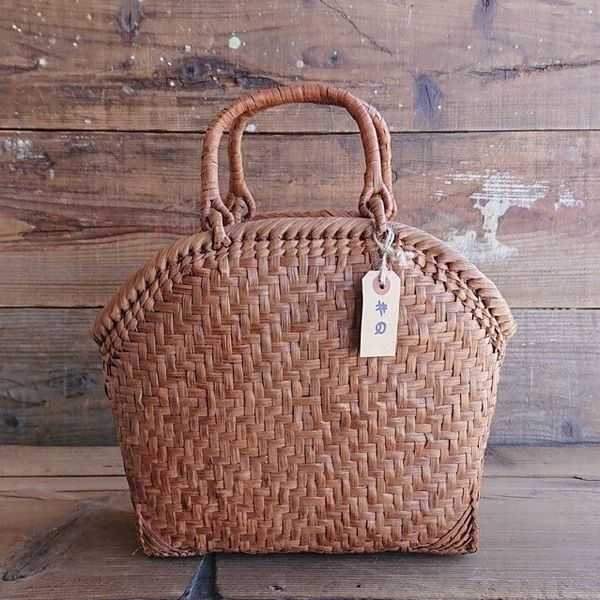 かごバッグ レディースバッグ レディースファッション 山葡萄 籠バッグ 内布付き #1534 網代編み 樹皮編みあげ 非常に丈夫 山型