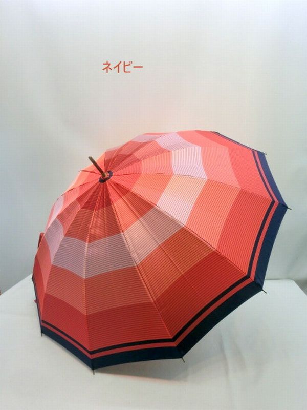 雨傘 傘 ファッション小物 レディースファッション 長傘 婦人 甲州産 先染 朱子格子生地 日本製傘 12本骨 和風 手開き傘 日本製 艶感