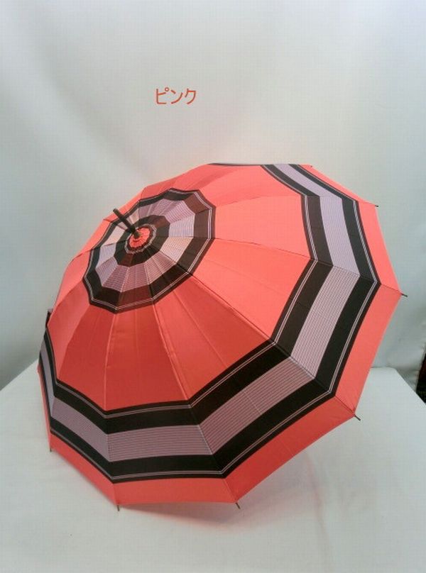 雨傘 傘 ファッション小物 レディースファッション 長傘 婦人 甲州産 先染 朱子格子生地 日本製傘 12本骨 和風 手開き傘 日本製 艶感