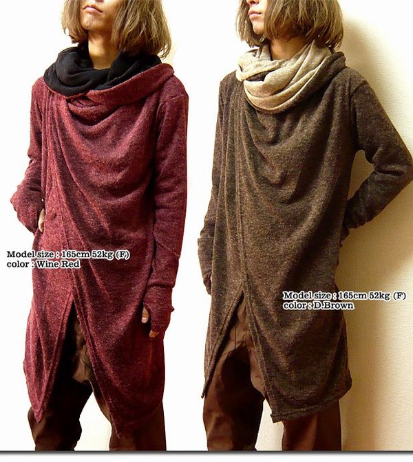 コート アウター メンズファッション サロンスタイル ビスコース指穴