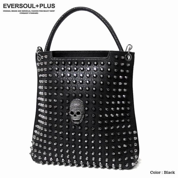 ショルダーバッグ レディースバッグ レディースファッション スカル　デコレーション 多数スタッズ ラグジュアリー ロックテイスト満点