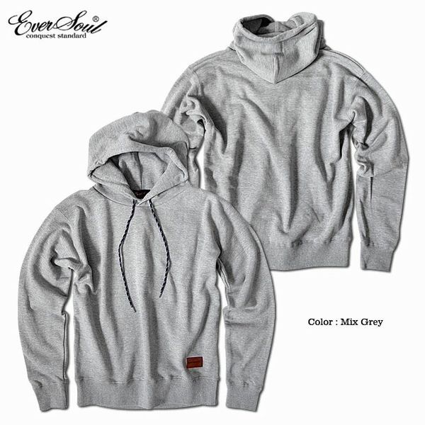 パーカー トップス メンズファッション スタイリッシュデザイン カッコいい EVERSOUL ポケットレス オーバーサイズ スウェットパーカー