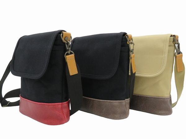 ショルダーバッグ メンズバッグ メンズファッション 合皮 帆布 コンビネーション 合皮コンビショルダー 豊岡製 9号帆布 白化合皮 日本製