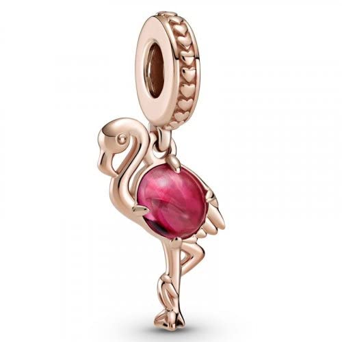 パンドラ ブレスレット チャーム PANDORA Pink Murano Glass Flamingo Dangle Charm ...