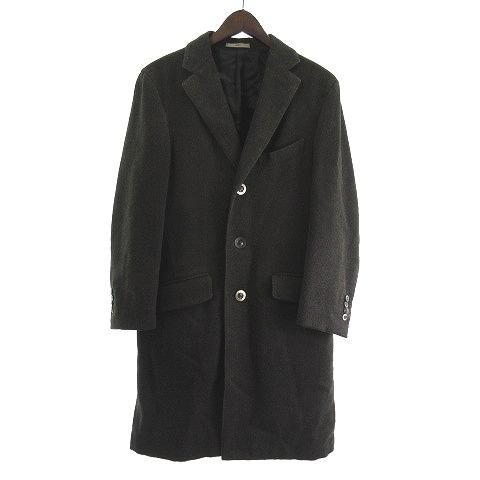 【中古】ボリオリ BOGLIOLI チェスターコート ロングコート ウール グレー 44 メンズ