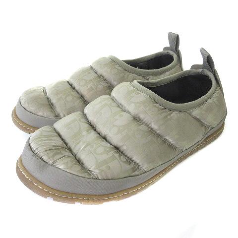 【中古】ディオールオム Dior HOMME 3SA089ZHN-H161 オブリークロゴスノースリッパ スリッポン スニーカー 42 27cm ベージュ  メンズ
