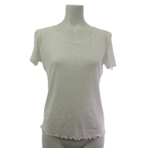 【中古】未使用品 グッチ GUCCI タグ付き ニットソー 半袖 リボン 白 ホワイト 38 ☆AA★ レディース