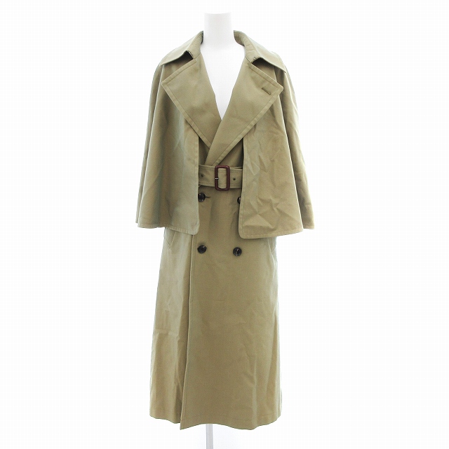 【中古】ロエフ LOEFF トレンチコート ポンチョ ケープ ロング丈 ベージュ /AE ■GY45 レディース