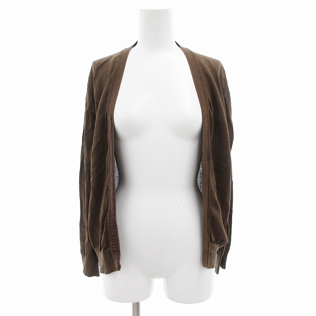 【中古】ウェルノード walenode 美品 カーディガン ニット 長袖 XS 茶 ブラウン /AE ■RF レディース