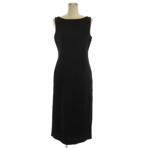 【中古】シビラ SYBILLA トレンサデザイン ノースリーブ ドレス ワンピース ひざ丈 GBEEV15690 黒 ブラック M