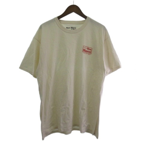 【中古】メルシー Merci Cafe de Non merci Tシャツ カットソー 半袖 アイボリー XL メンズ