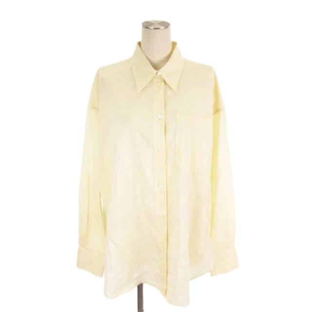 【中古】未使用品 ファサード パターン FACADE PATTERN タグ付き シャツ ブラウス 長袖 シアー コットン イエロー M