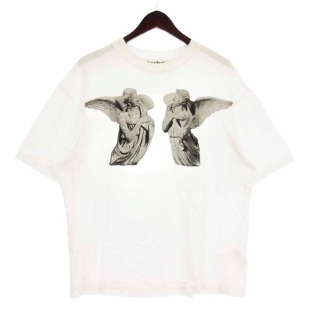 【中古】アクネ ストゥディオズ Acne Studios 22SS Tシャツ カットソー 半袖 クルーネック プリント ホワイト XS