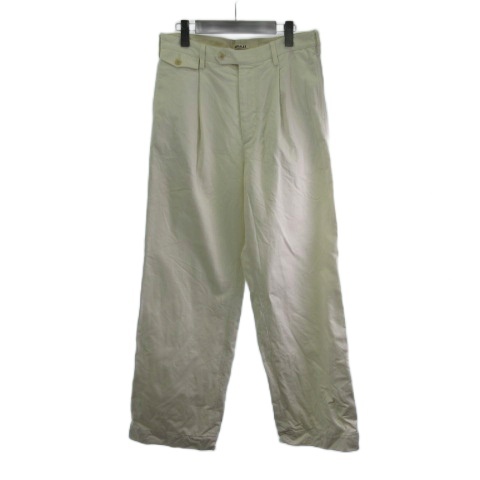 【中古】オーラリー AURALEE A25SP02FC WASHED FINX CHINO ONE-TUCK PANTS タックパンツ オフホワイト 3  メンズ