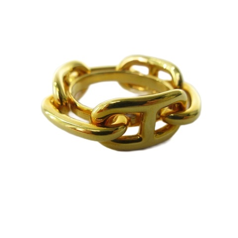 【中古】エルメス HERMES スカーフリング シェーヌダンクル ゴールドカラー ☆AA★ レディース